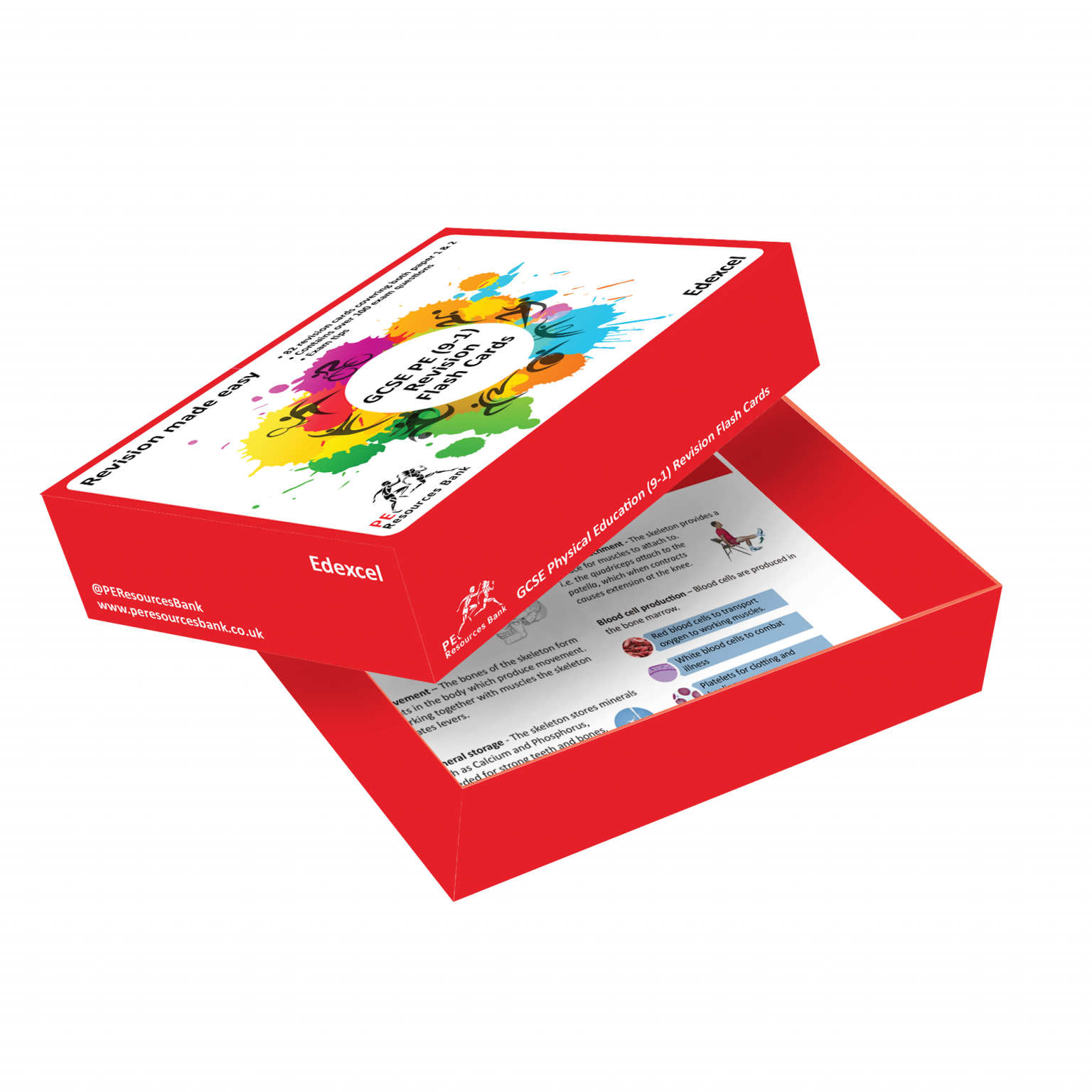 GCSE (9-1) PE Revision Flash Cards - Edexcel. Teachers and Students.